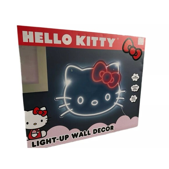 Sanrio | Other | Hello Kitty Wall Light Art Red Bow White Lights Usb ...